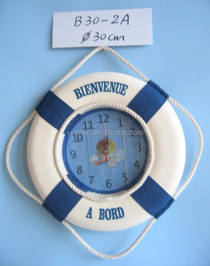 Decorative Life Buoy Rings Clock,Dia 35cm "bienvenue A Board" Life Ring ...