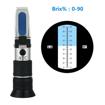 0-90% Handheld Refractometer Brix Scale Honey Sugar Content Sugar Food ...