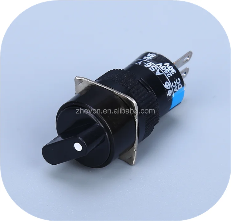 ON and OFF Black M16 Rotary Push Button Switch with 3 Pins