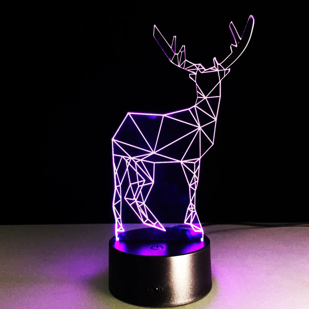 10cm Simple 3D LED Light Base - Black Plastic Round Lamp