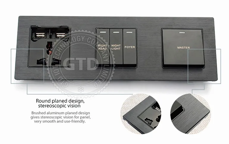 15b Series Luxury Hotel Bedside Wall Intelligent Push Button Switch ...