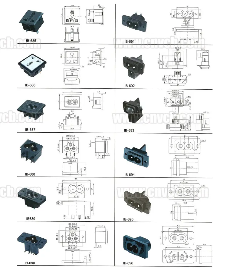 Multi-function 3 Pin Socket 110v Ac Power Socket - Buy 110v Ac Power ...