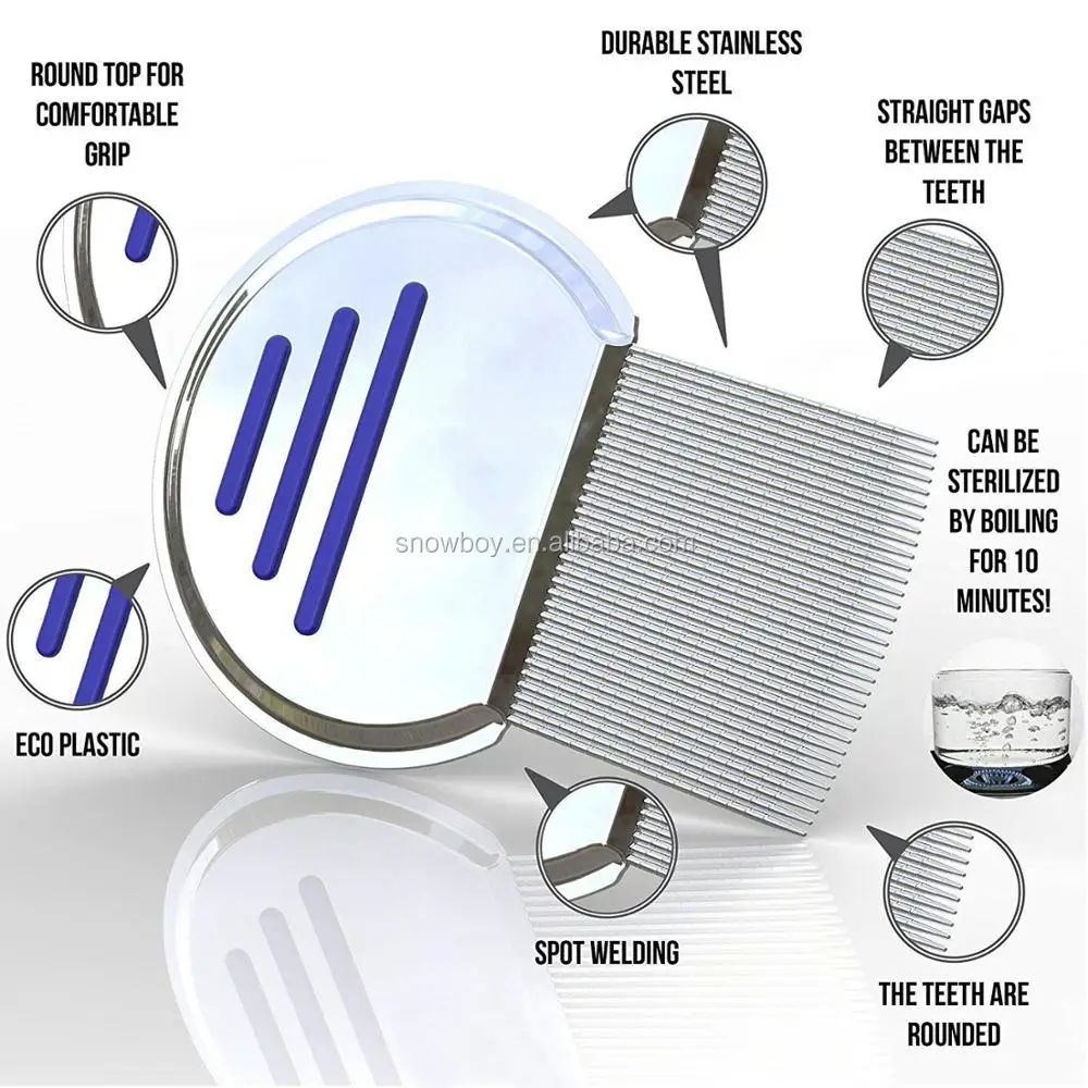 Professional Nit Comb Stainless Steel Metal Head Lice Comb - Buy Lice ...
