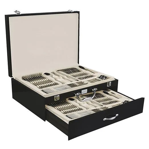 High Quality Stainless Steel 72pcs Cutlery Set With Black Wooden Box ...