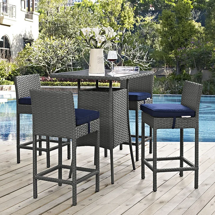 Wholesale High End Bar Stool Table Set Home Rattan Bar Furniture ...