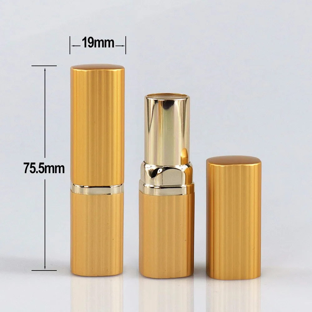 Luxury Aluminum Lip Balm Packaging - Gold Lipstick Tube