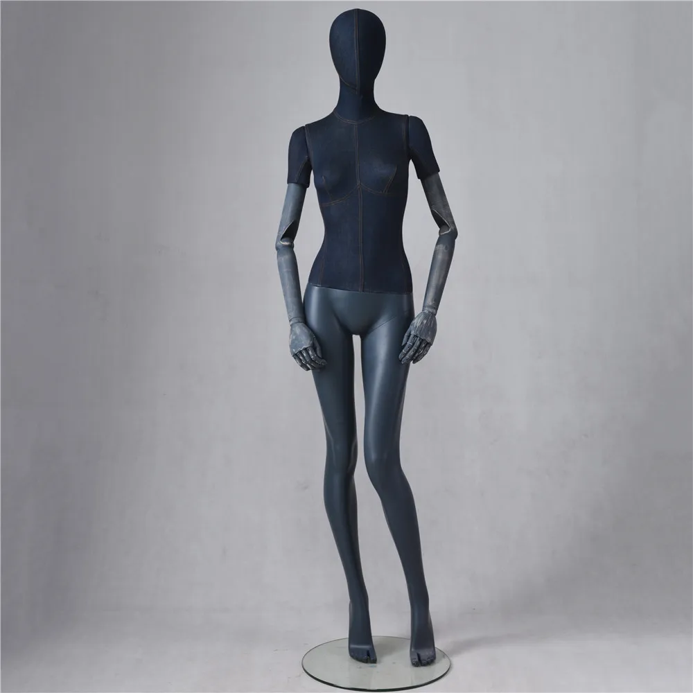 Big Bust Athletic Curvy Denim Female Mannequin With Egg Head - Buy Big ...