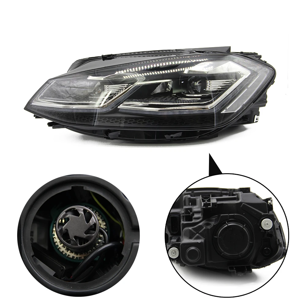 Led Angel Eyes Headlamp For Vw Golf 7 Tsi 2013-2017 Drl Golf7.5 Bi ...
