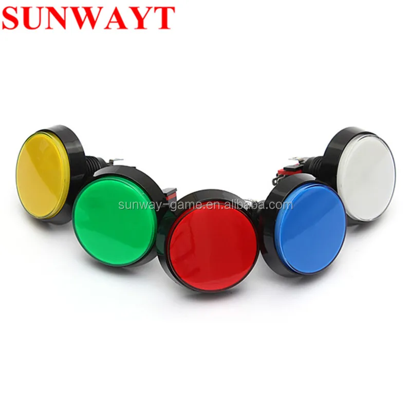 Diy Arcade Game Machine Accessories 60mm Flat Round Momentary 12v Led ...