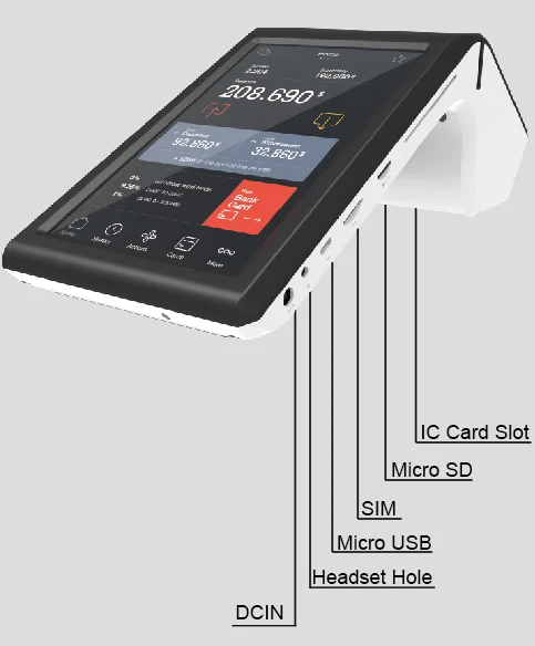 Mini Handheld Pos Terminal Ts-7002 With 58/80mm Printer And Bluetooth ...