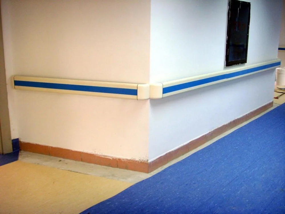 Hospital Aluminum Handrail with PVC Cover - Wall-Mounted Safety ...