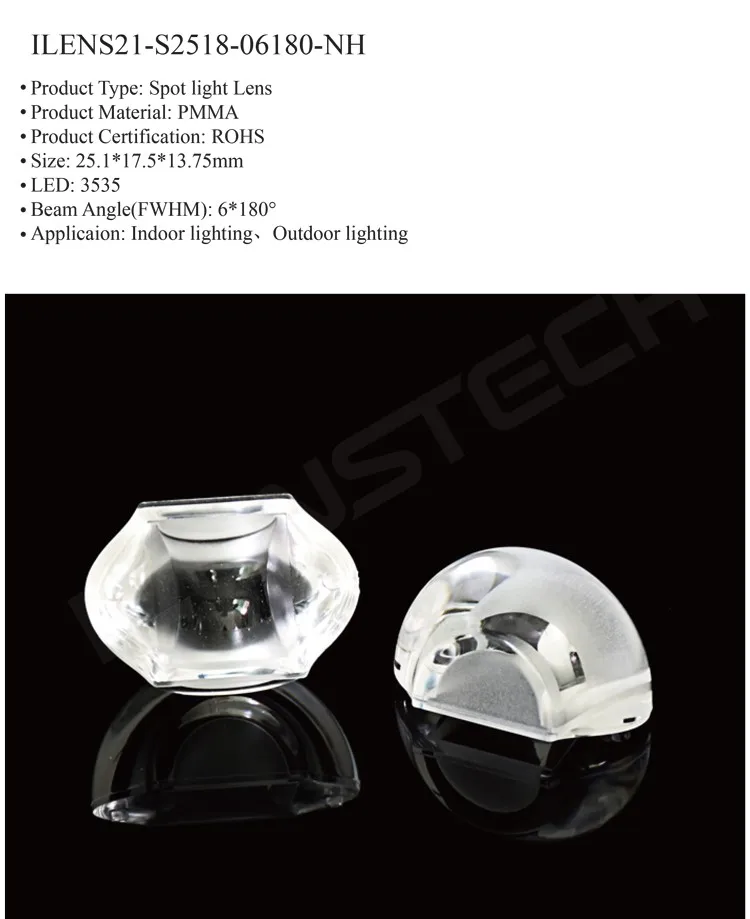 ILENSTECH Led Linear Lens 6x180 Degree for Windowsill Lamps