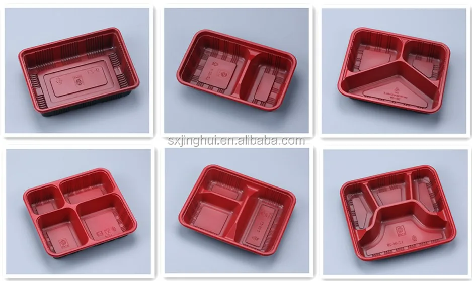 Red Blister Box Pp Bento Box Disposable 4 Compartment - Buy Pp Bento ...