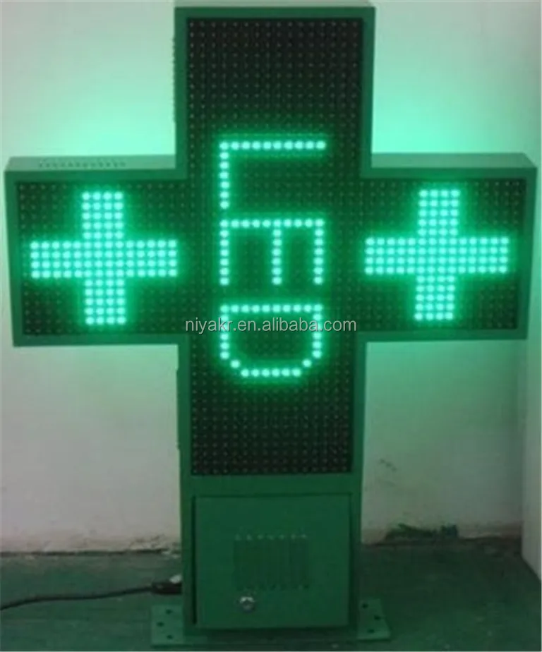 Niyakr Green And Blue Bicolor Led Pharmacy Cross,Animated Led Pharmacy ...