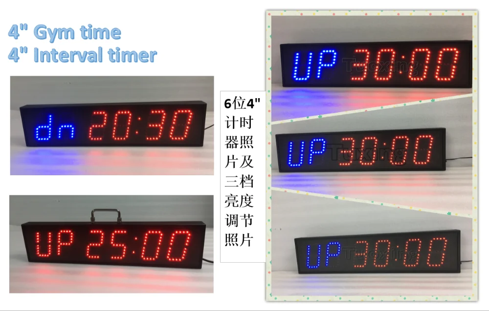 Super Brightness 6 Digit 4 Inch Led Countdown Timer Muscle Driver Timer ...