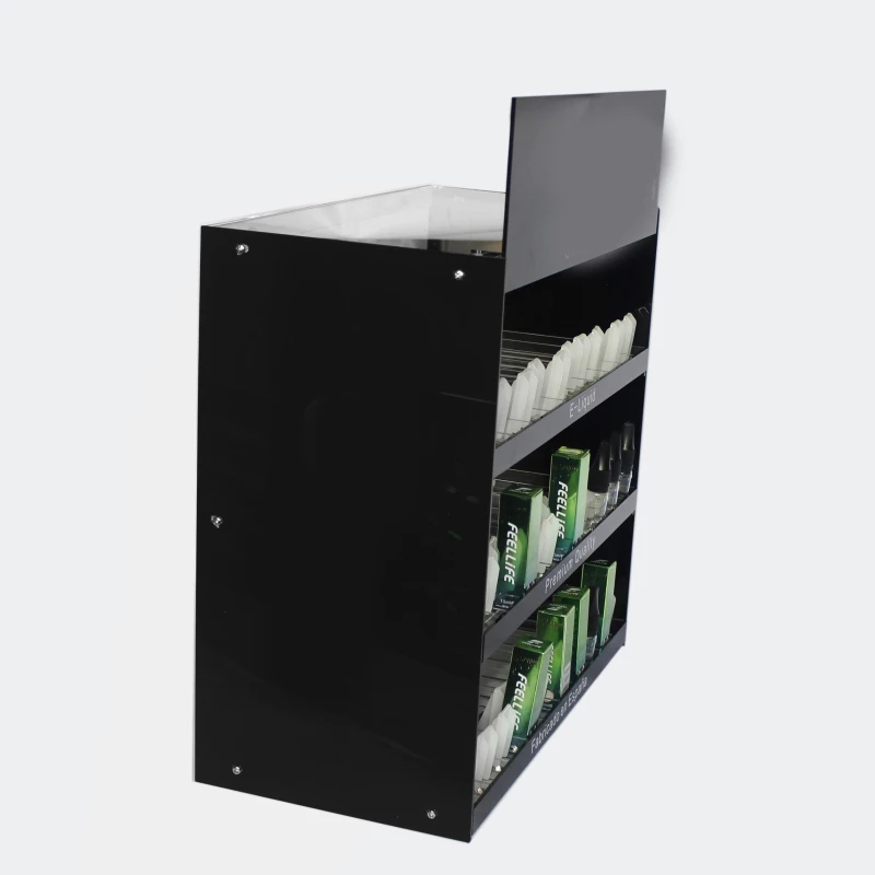 Factory Plastic Custom Plexiglass 3 Shelf Spring Loaded Display Rack ...