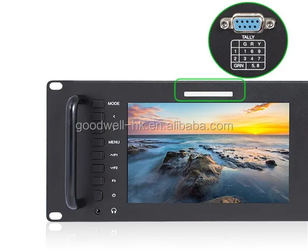 3 Ru Ips 1280x 800 Dual 7 Inch Lcd Hd-sdi Monitor With 3g-sdi Hdmi Av ...