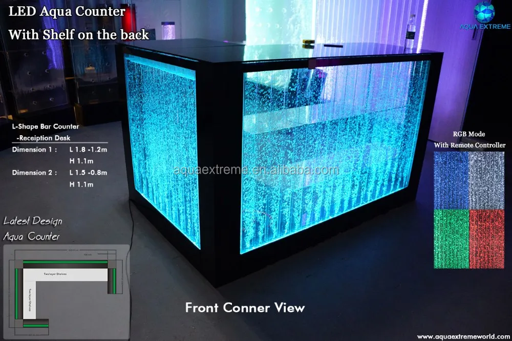 L Shape Led Bar Counter.mini Bar.led Bar. Reception Desk Latest Design ...