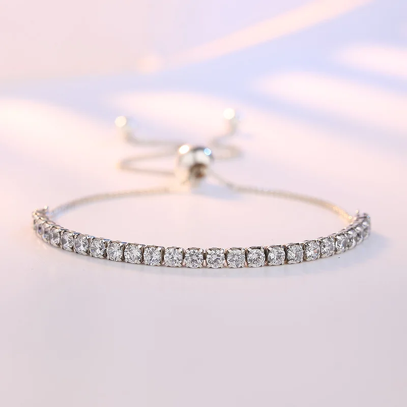 925 Sterling Silver Cz Chains Bracelet - Buy 925 Silver Bracelet,Silver ...