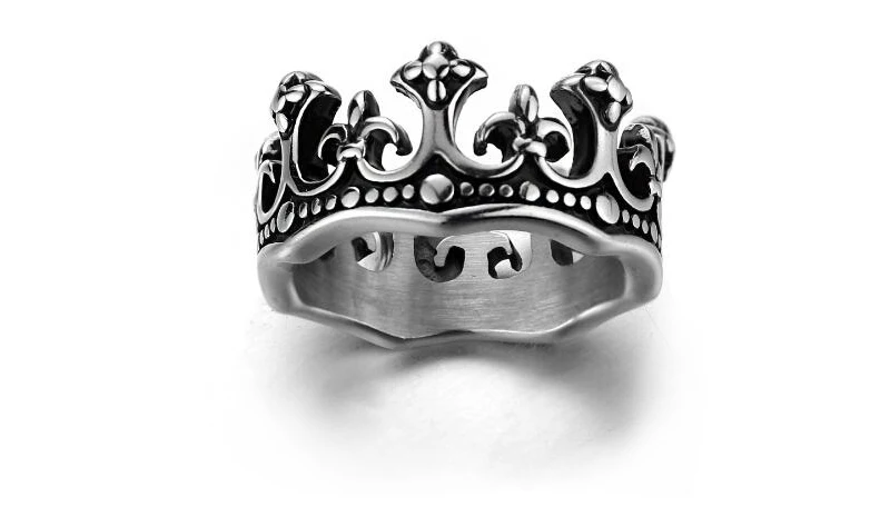 Newest Design King Crown Ring In Stainless Steel For Men - Buy Crown ...