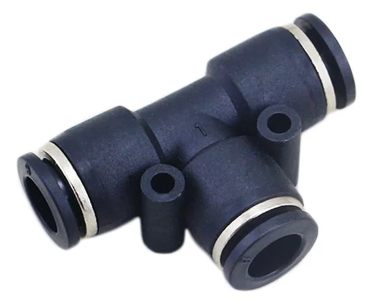 Black Plastic Pe Put T Junction 3 Way Union Tee Connector 6mm Pipe ...