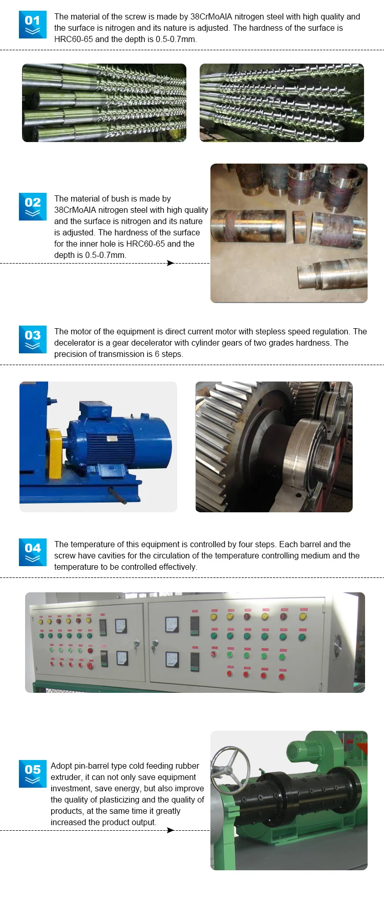 Pin Barrel Cold Feed Rubber Extruder for EPDM Sealing Strip
