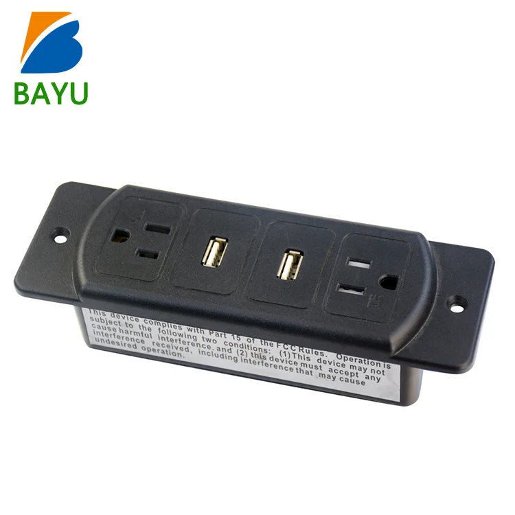 Wall Mount 2 Power Outlets with USB Charging Ports