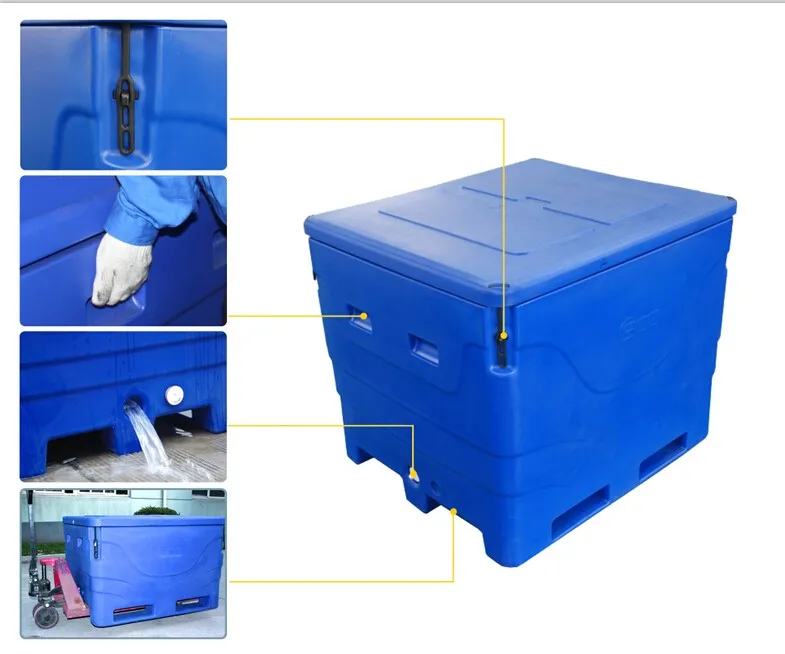1000l Large Capacity Rotational Molding Fish Cooler Box Fish Container ...