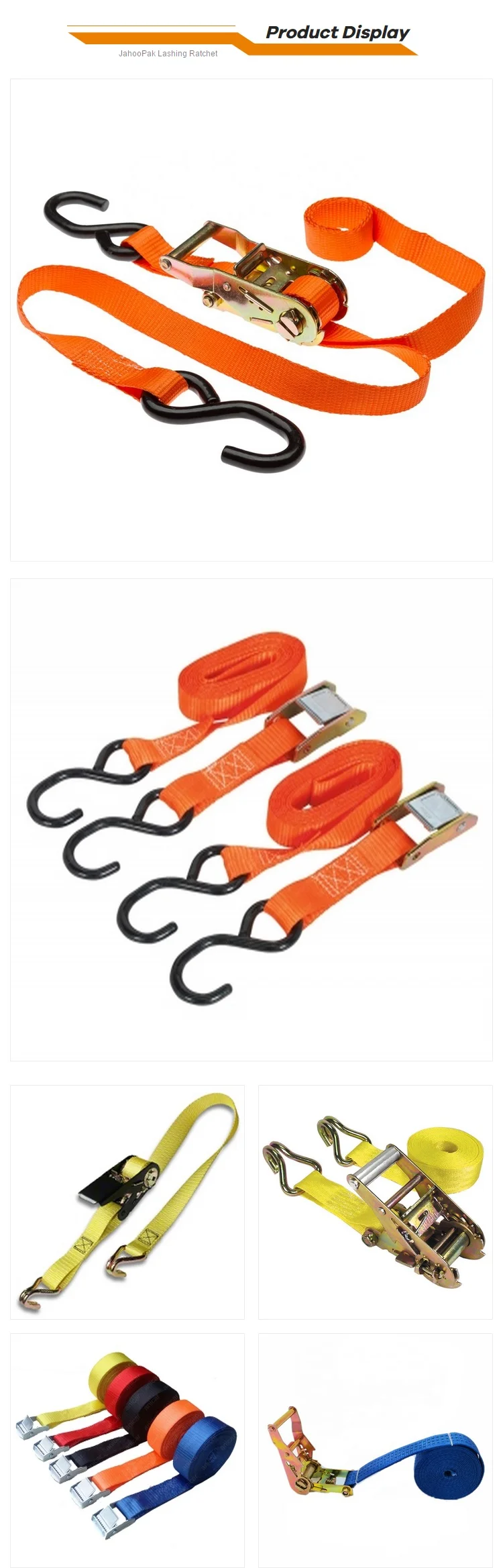 50mm Retractable Ratchet Tie Down Strap with Double J Hooks Durable ...