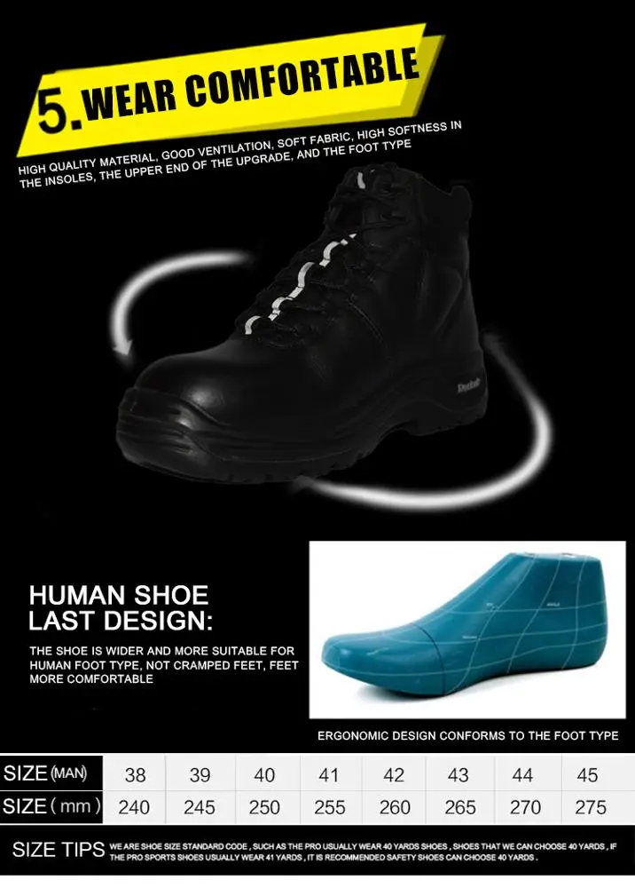High Quality Anti-slip Industrial Work Safety Shoes With Steel Toe ...