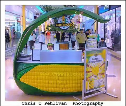 Outdoor Sweet Corn Stand Kiosk - Automatic Dough Mixer for Corn Snacks ...