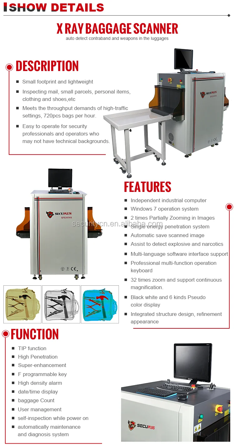 Single Energy Small Parcel X Ray Baggage Scanner For Hotel,Bank - Buy ...
