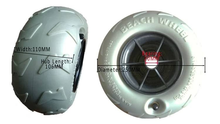 10 Inch Inflatable Plastic Rim Balloon Tire Sand Wheels