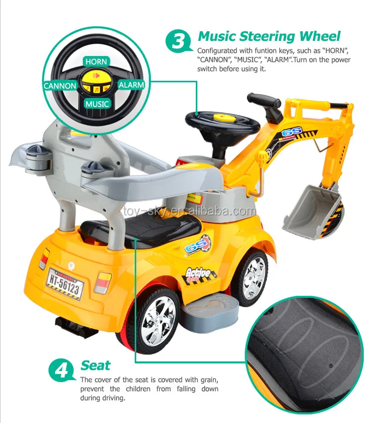 Multifunctional Electric Engineering Vehicle Kids Ride On Construction ...