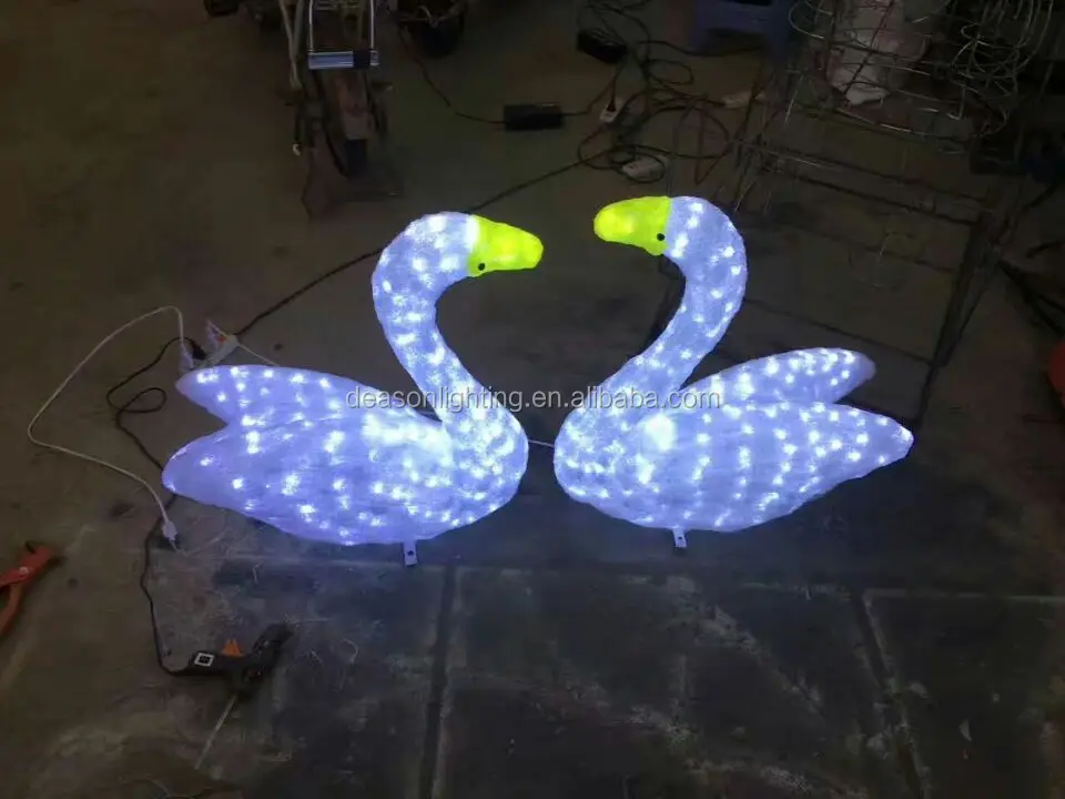 Crystal Swans With Led Light - Buy Christmas Led Swan,Lighted Swan For ...