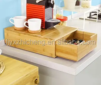 Handcrafted Bamboo Coffee Machine Stand & Coffee Pod Capsule With ...