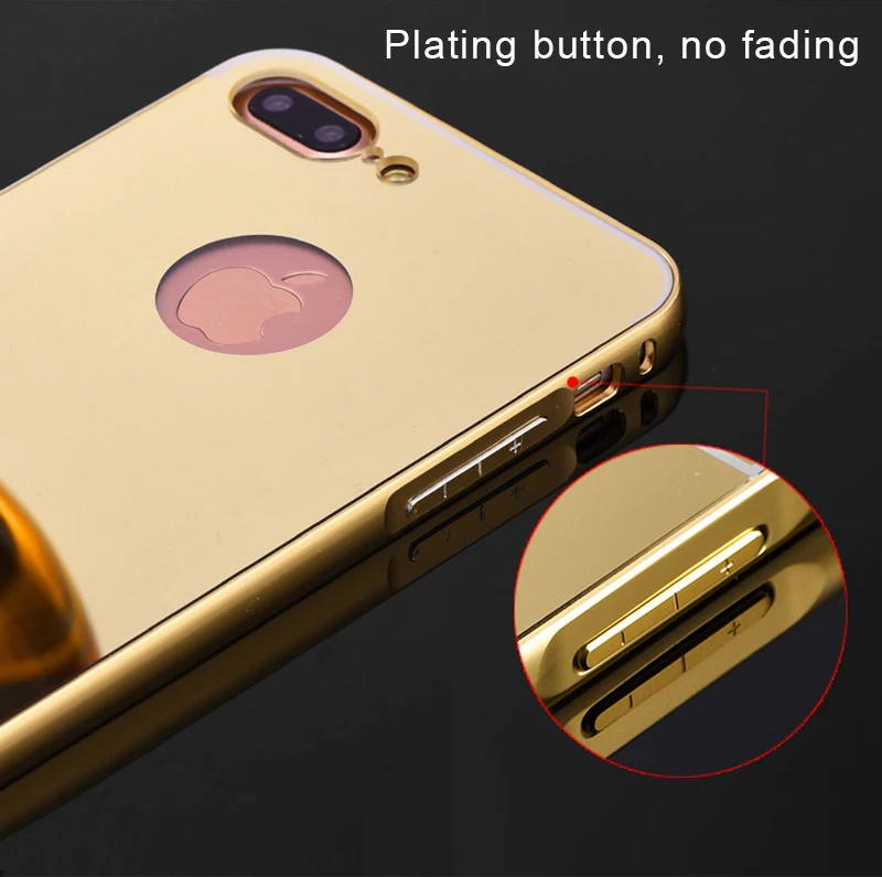 Aluminum Metal Mirror Bumper Back Phone Case For Iphone 7plus/8/x - Buy ...