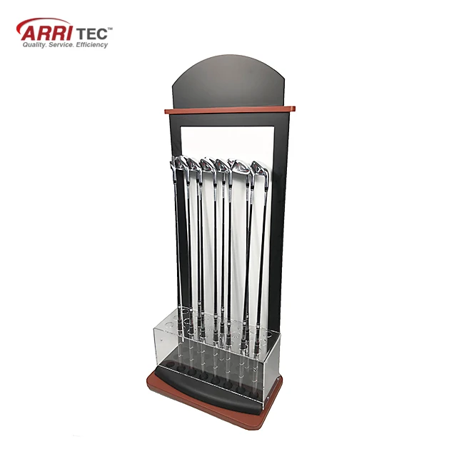 Sports Equipment Floor Shaft Display Stand Retail Wooden Golf Club ...