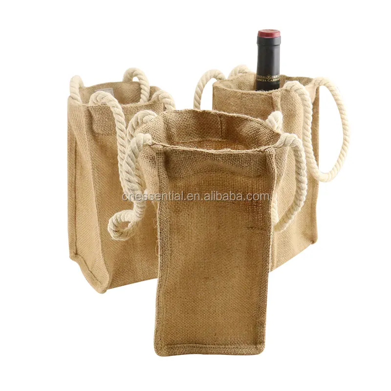 Fashion Small Plain Jute Single Beer Bottle Wine Bag - Buy Plain Jute ...