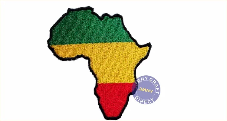 Custom Africa Map Rasta Rastafari Embroidered Patch