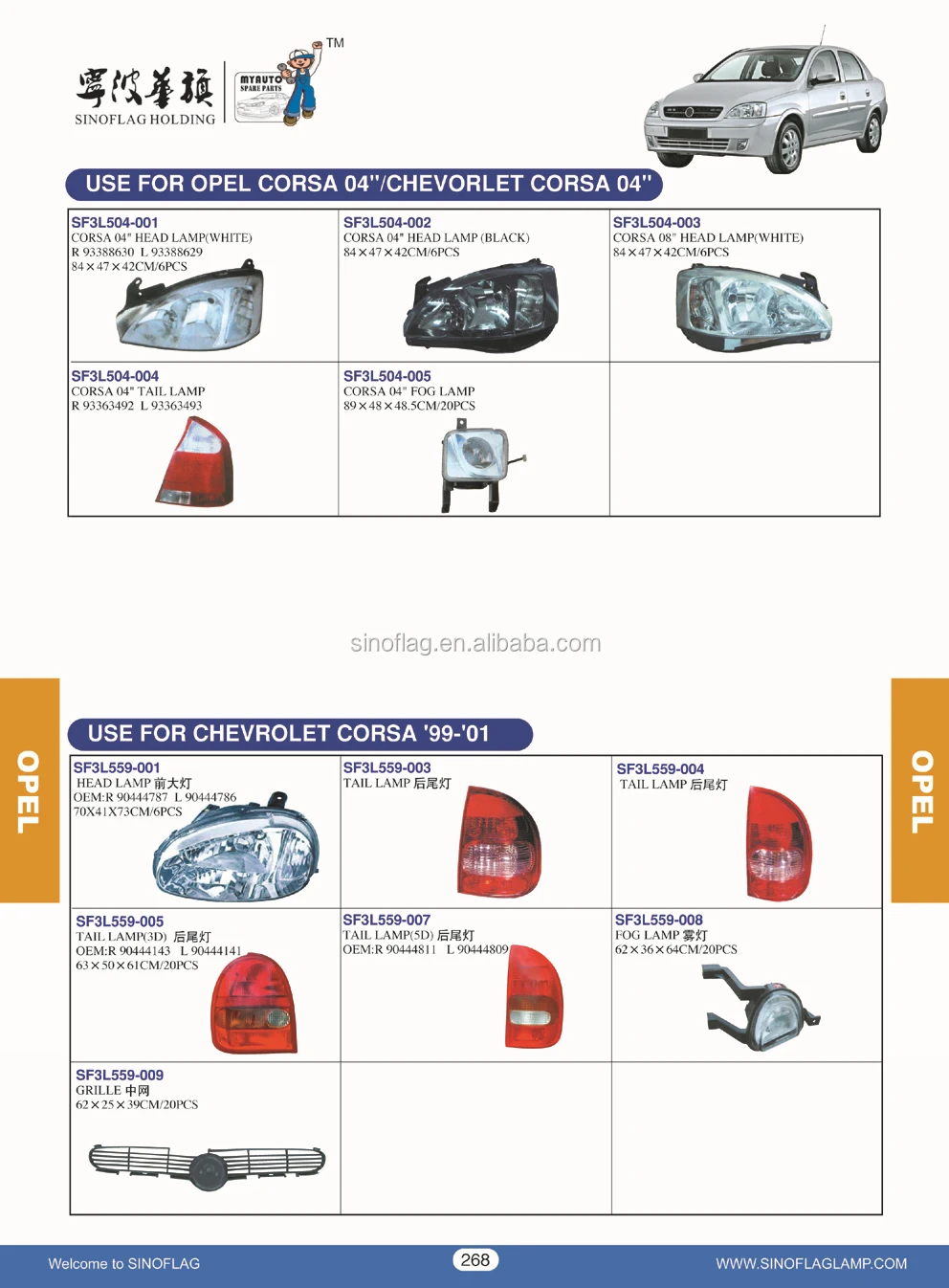 99"-01" Head Lamp Used For Opel Corsa Parts - Buy Corsa Parts Head Lamp ...