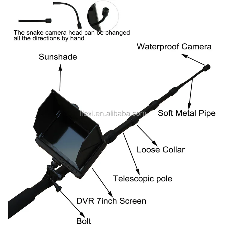 Hd 1080p 5m Telescoping Video Pole Camera Telescopic Pole Search Camera ...