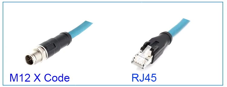 Ethernet Cable M12 8 Pin X Coded to RJ45 Connector