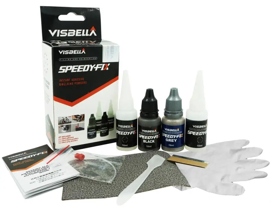 ADHESIVE POWDER KIT SUPER GLUE ULTRA STRENGTH wood metal plastic glass ...