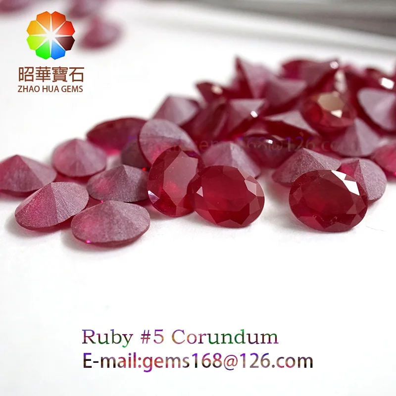 #5 Ruby Opaque Rthetic Corundum Oval Cut Rough Gemstone - Buy Ruby ...