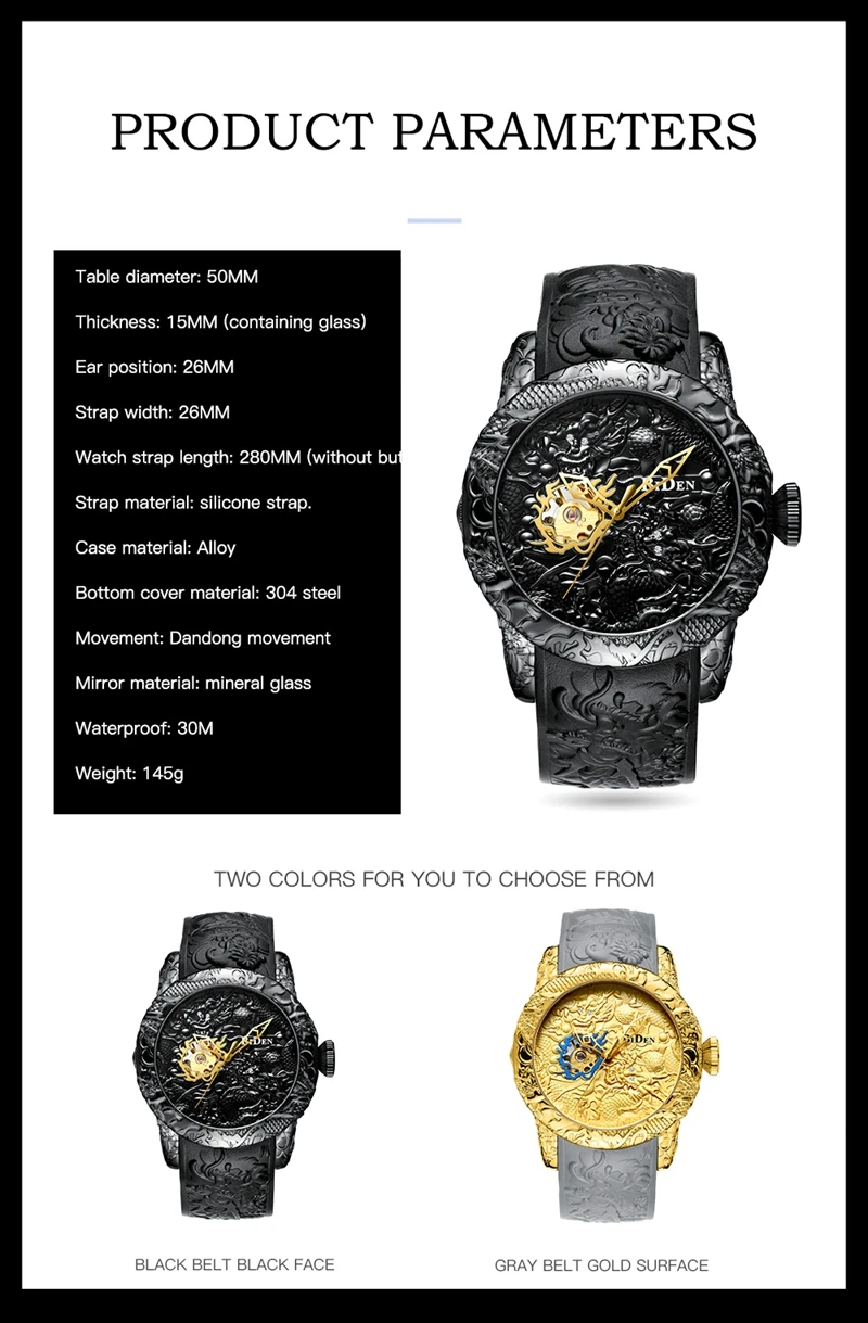 Biden Watch Men Mechanical Automatic Watch For Men Waterproof ...