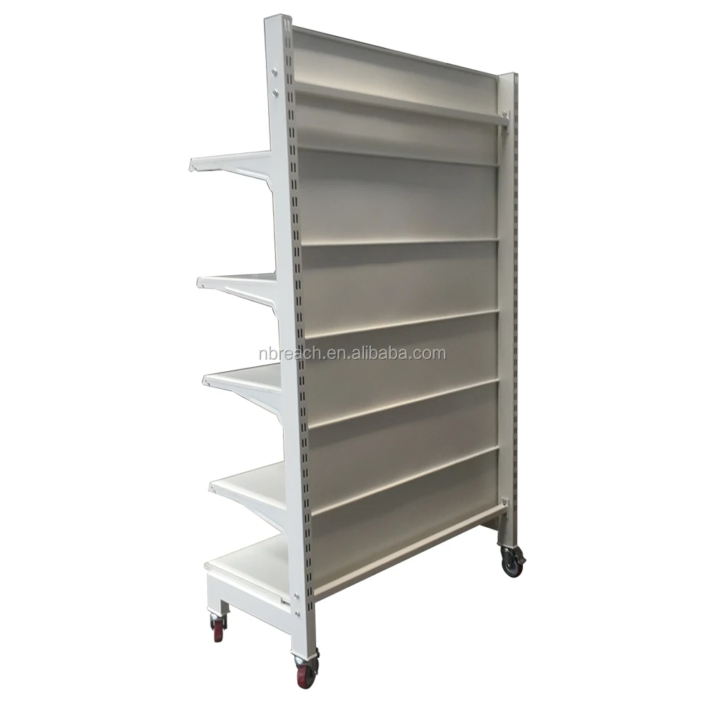 Single Side Steel Supermarket Shelving With Wheels - Buy Standard ...