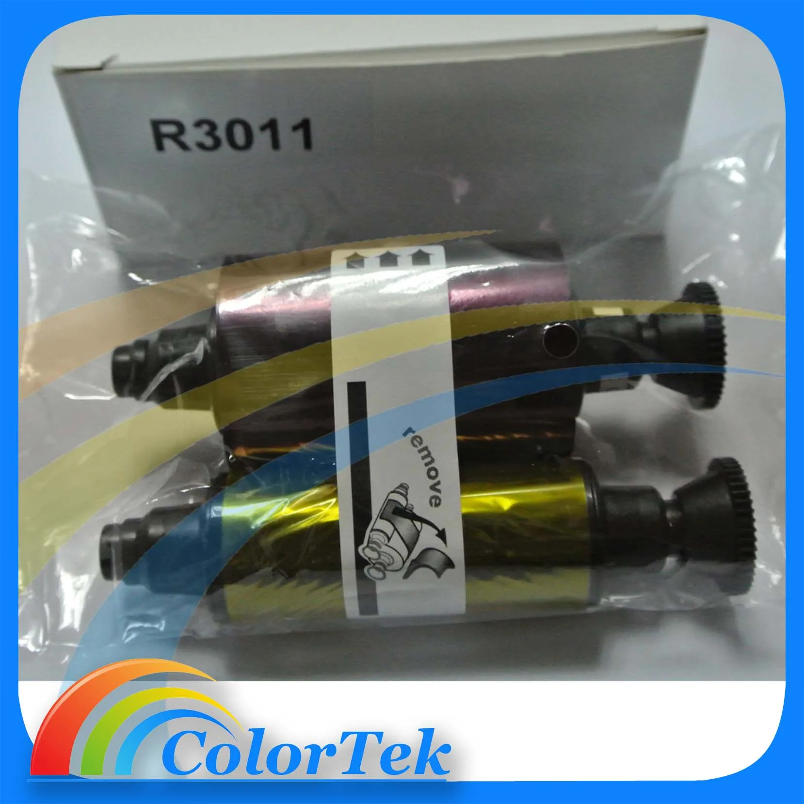 Card Printer Compatible Ribbon Evolis R3011 Ymcko_200 Ribbon For Pebble ...