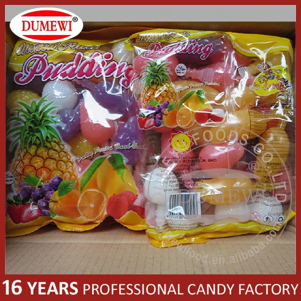 24units Assorted Fruit Shaped Jelly Pudding Candy In Colored Bag - Buy ...