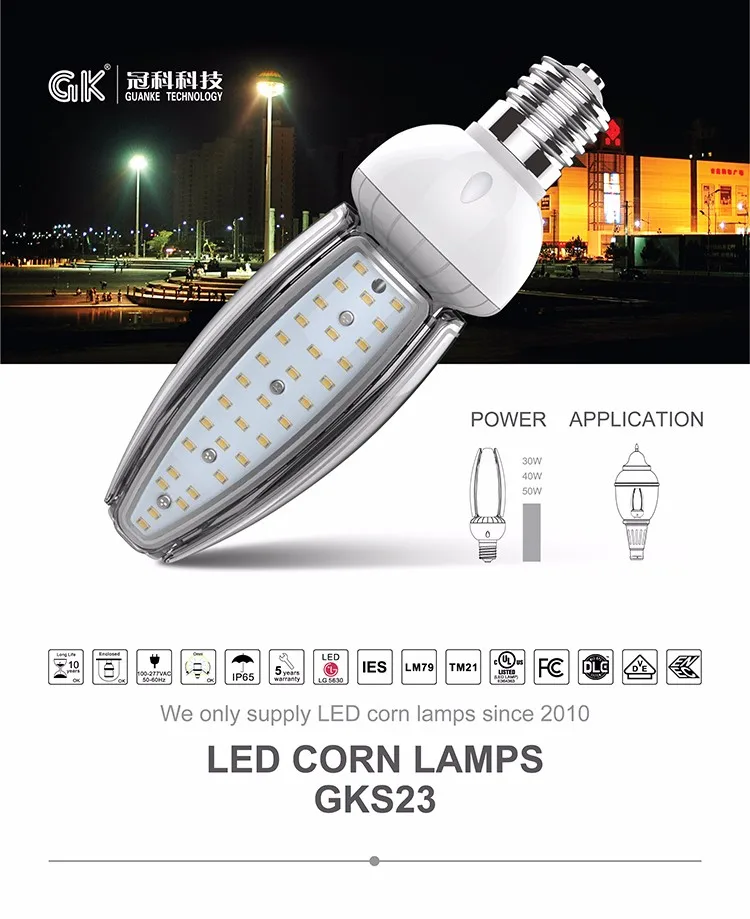 50w 130 Lm/w Led Bulb Lights 3000-6000k For Ce Rosh Ul Dlc Post Top ...